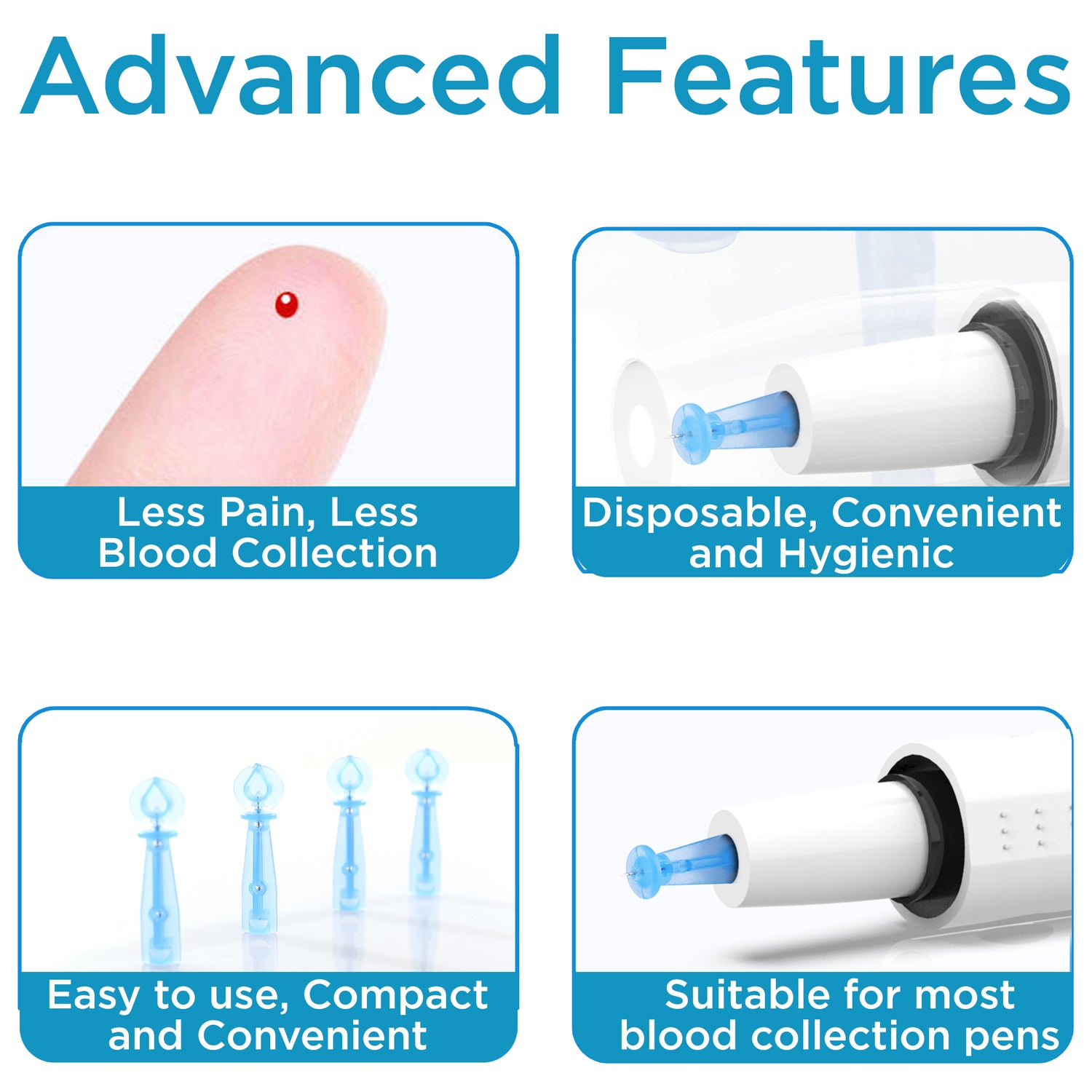 K-Life Sterile Round Glucometer lancets (100 PCS), Blue