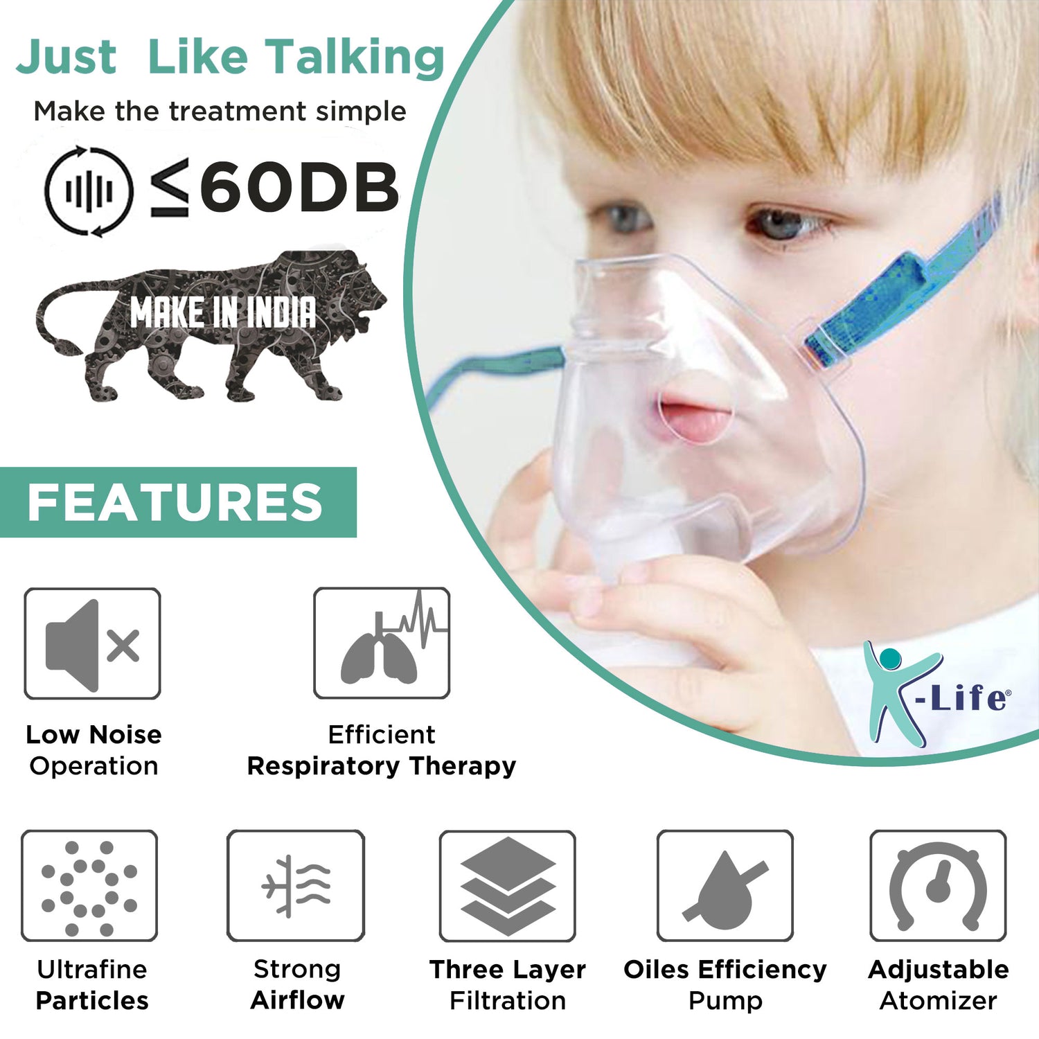 K-Life Neb-103 Nebulizer with free storage pouch