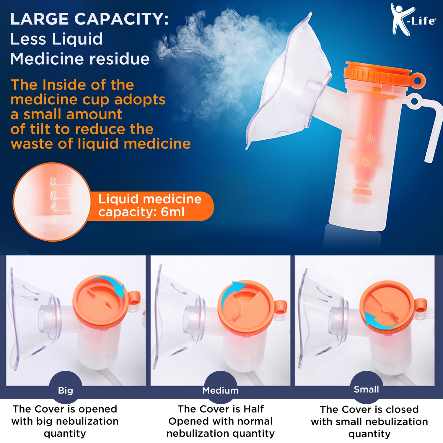 K-Life Neb-101 Compressor Nebulizer Machine Kit with Child and Adult M